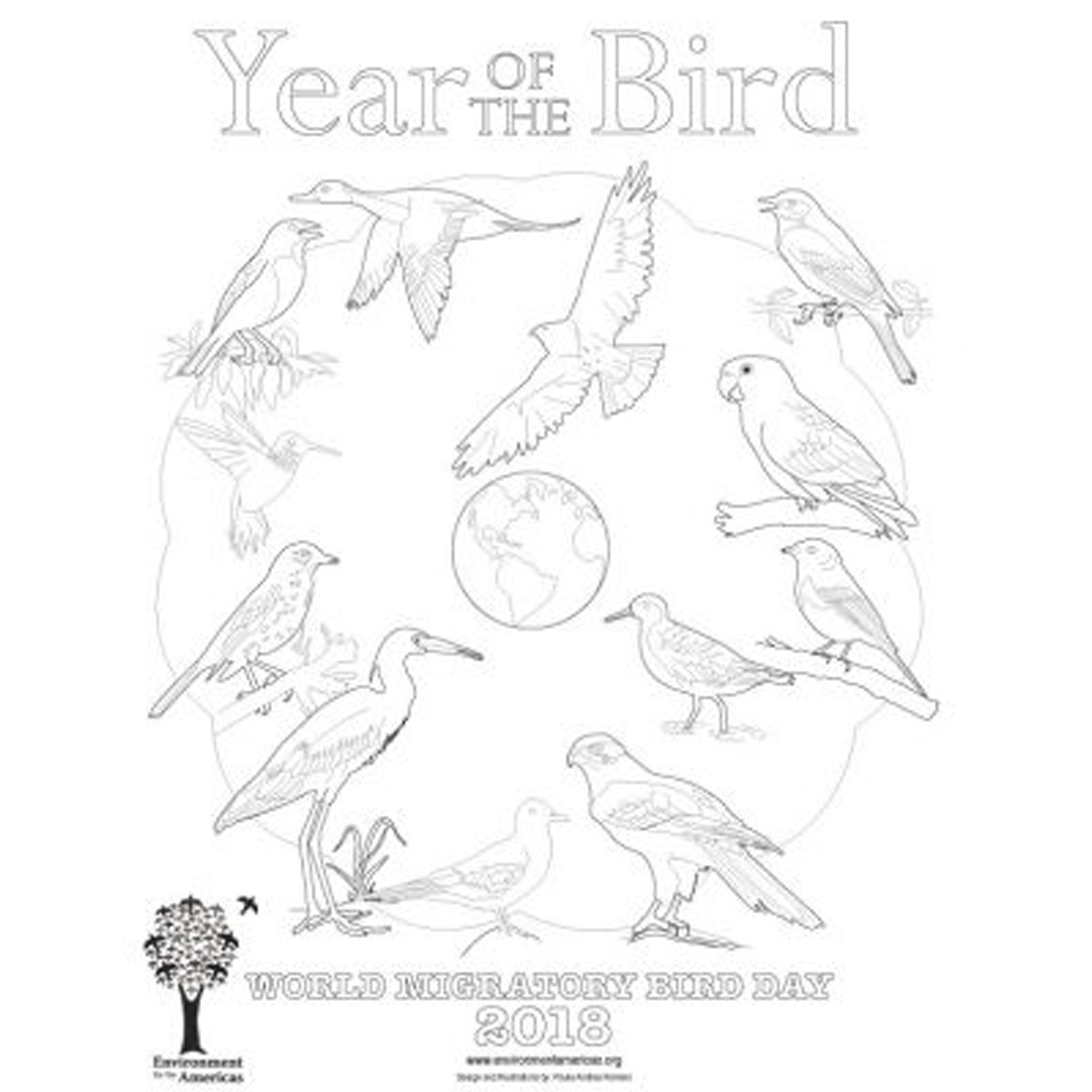 Bird Migration Coloring Page